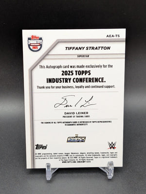 2025 Topps Industry Conference WWE Tiffany Stratton On Card Auto #AEA-
