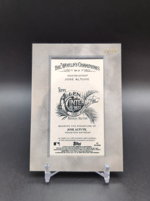 2022 Topps Allen And Ginter X Jose Altuve Black Silver Ink Mini Encase