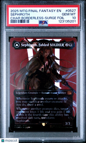 2025 MTG Final Fantasy Sephiroth #0527 Char Borderless-Surge Foil PSA
